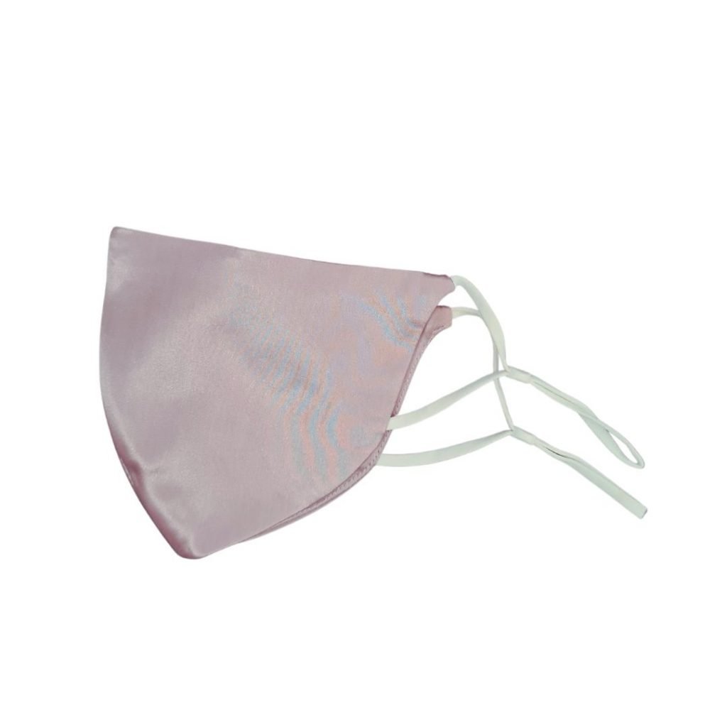 2 Layer Luxe Mulberry Silk Face Mask - Ash | June Silk