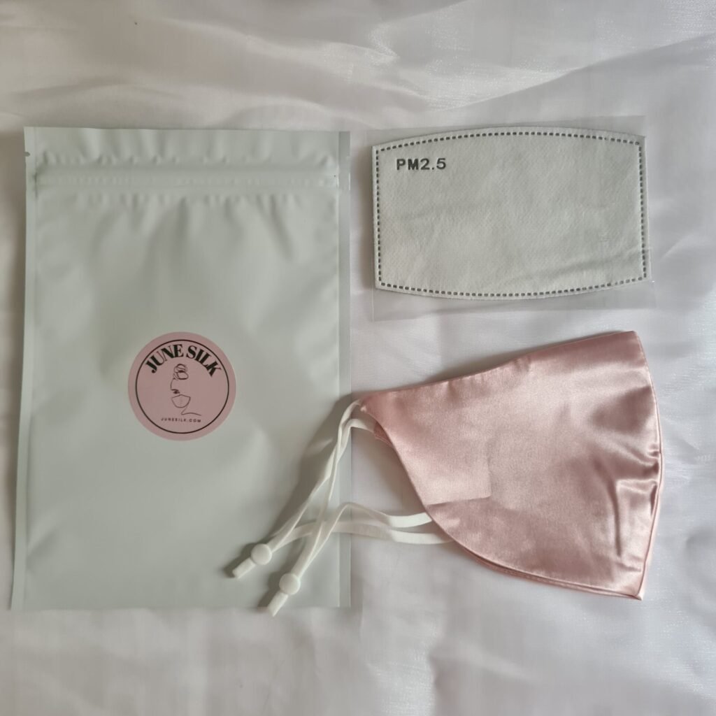 2 Layer Luxe Mulberry Silk Face Mask - Navy | June Silk