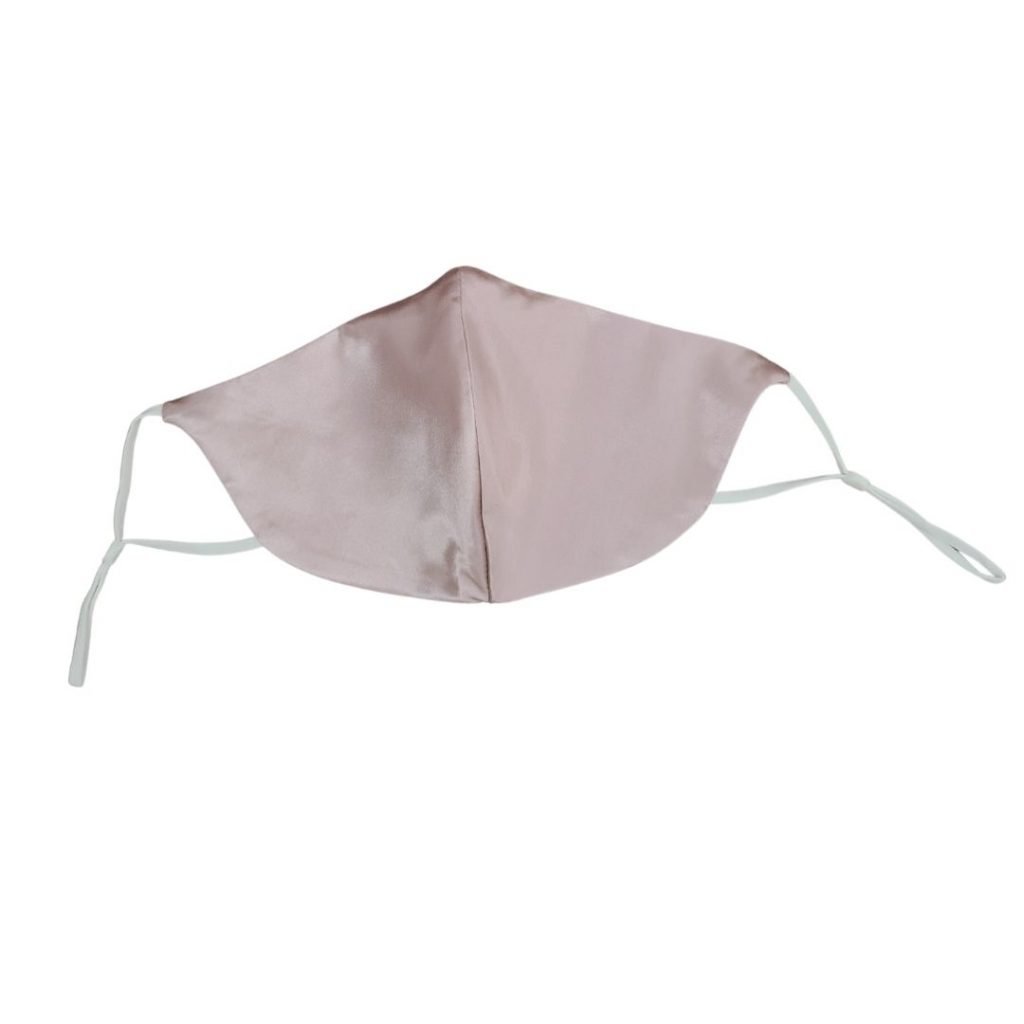2 Layer Luxe Mulberry Silk Face Mask - Ash | June Silk